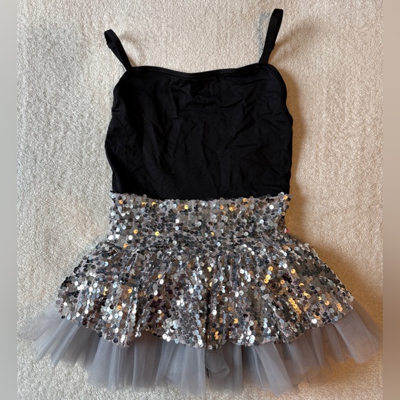 Weissman | Costumes | Weissman Black Silver Sequin Kids Medium Dance ...